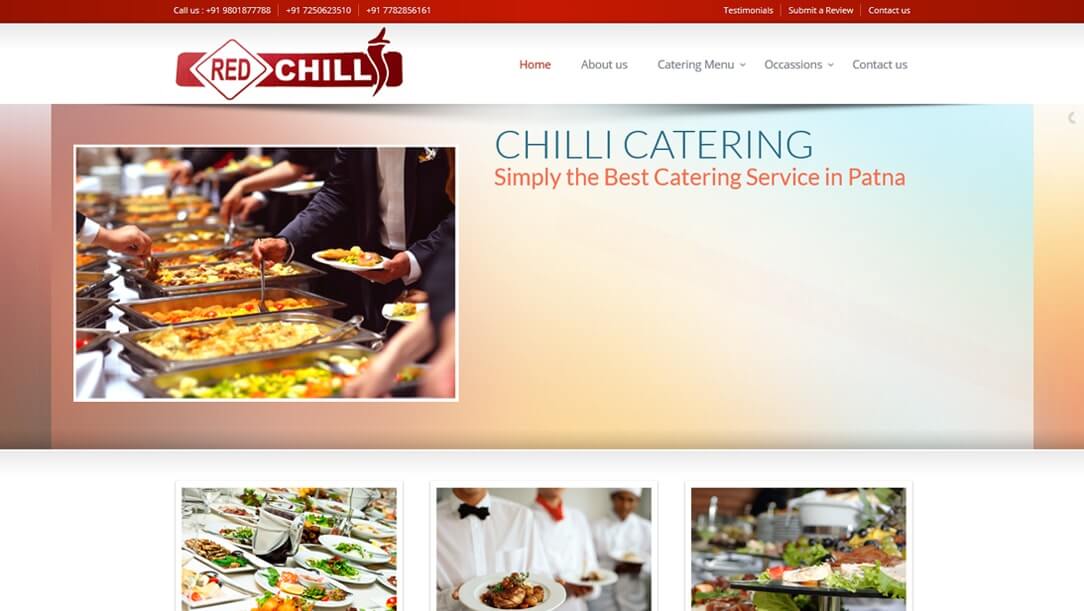 Chilli Catering a Joomla Website for Qualified Food Restaurants