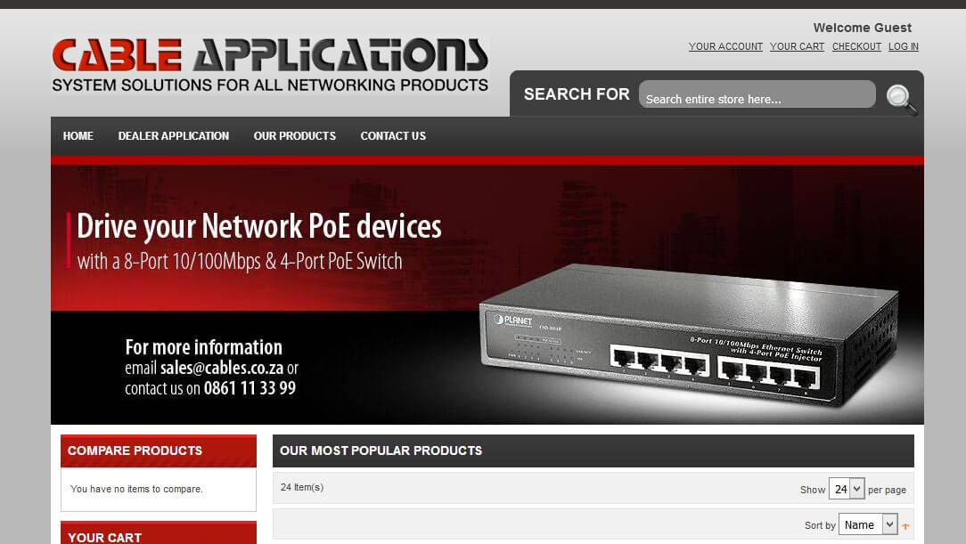 Cable Applications Online Magento Store for Hardware & Networking Products